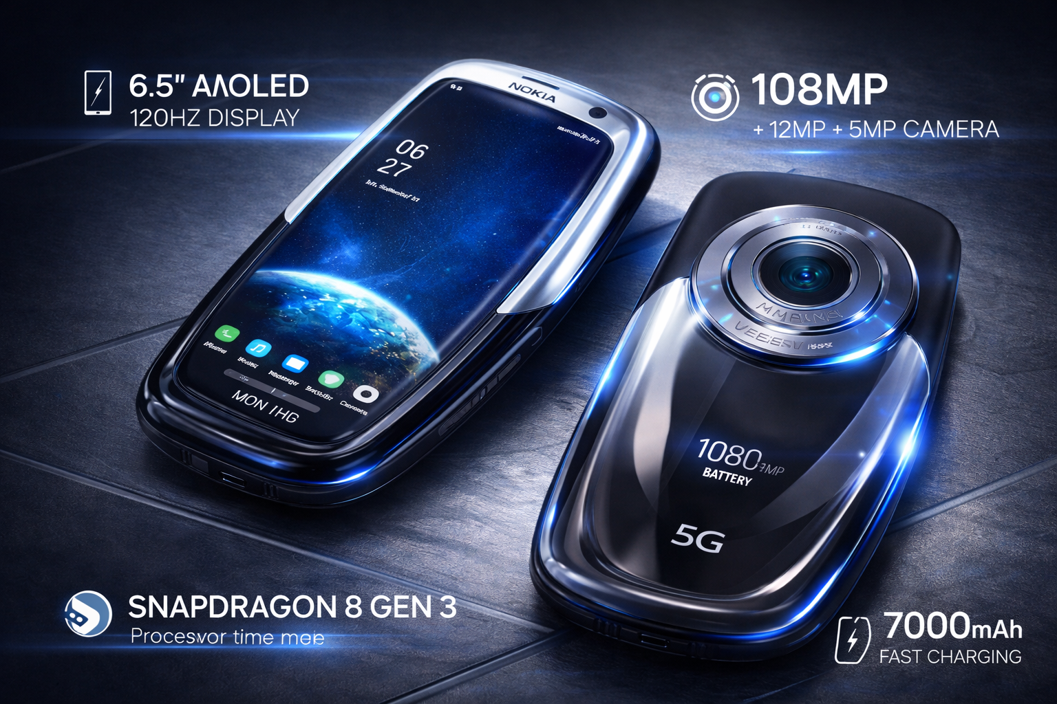 Nokia 8110 5G Specs : 108MP Camera, 7000mAh Battery, Snapdragon 8 Gen 3 ...